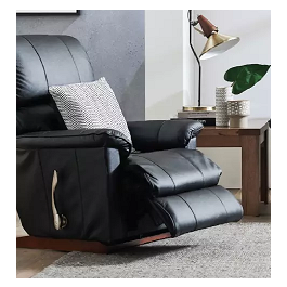 STANLEY ROCKER RECLINER L LEATHER MAHOGANY BASE